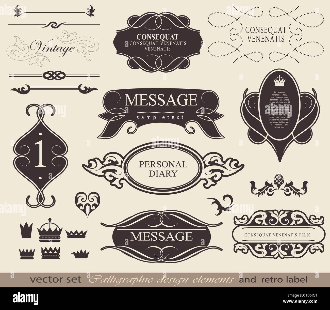 calligraphic design elements Stock Vector Image & Art - Alamy