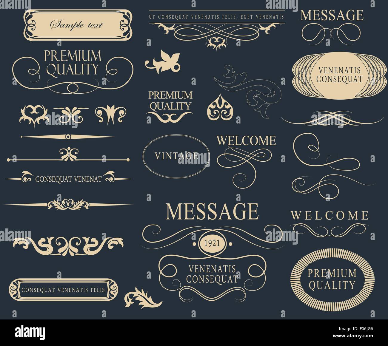 calligraphic design elements and page decoration Stock Vector Image ...