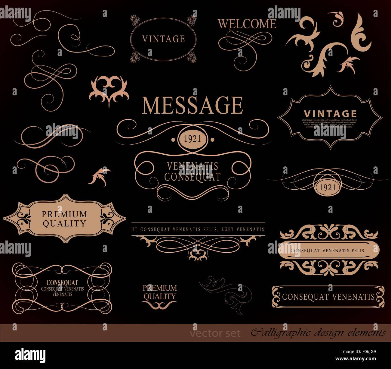 calligraphic design elements Stock Vector Image & Art - Alamy