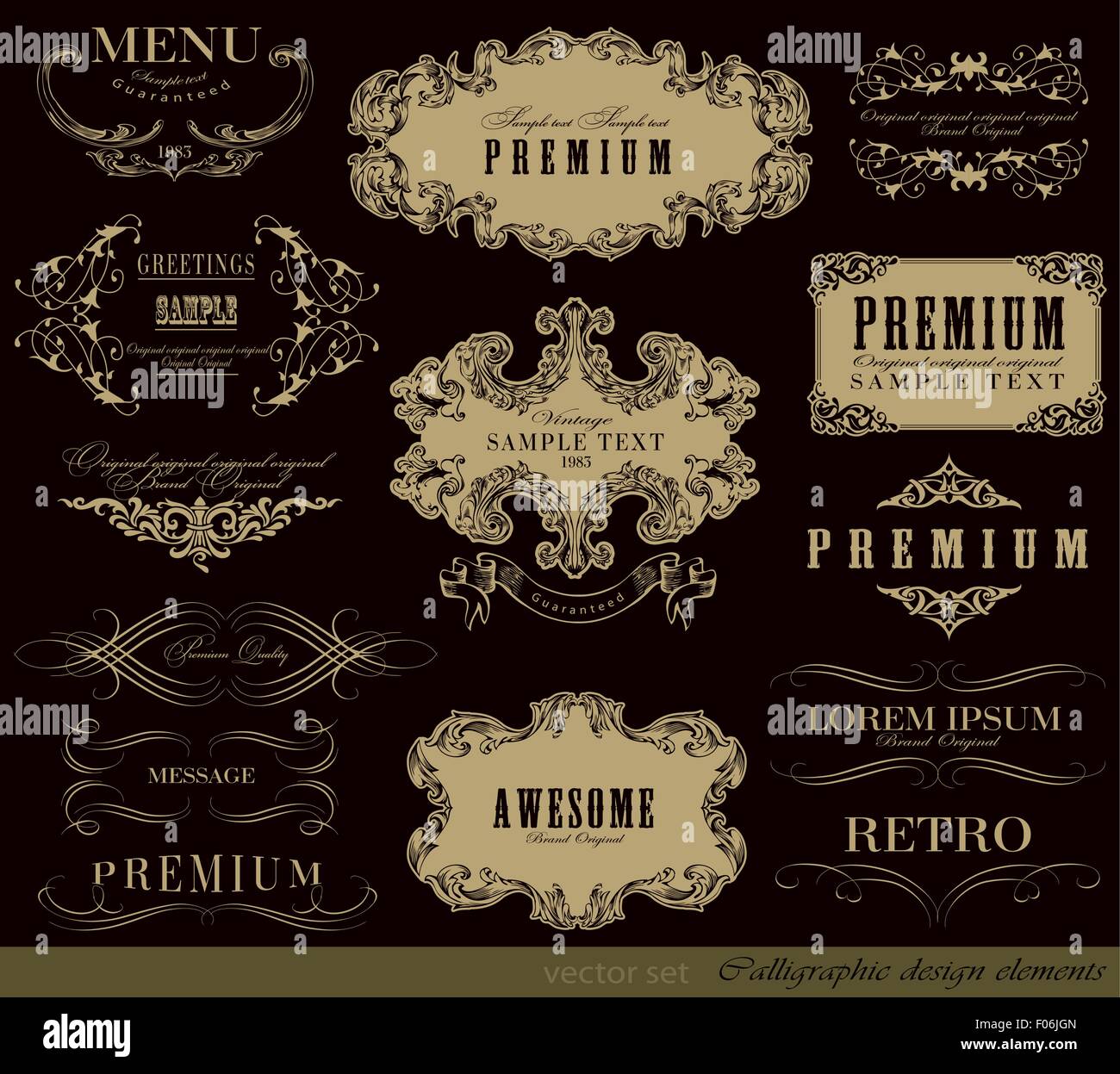 calligraphic design elements Stock Vector Image & Art - Alamy