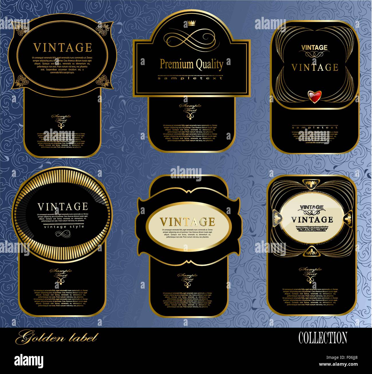 black gold labels Stock Vector Image & Art - Alamy