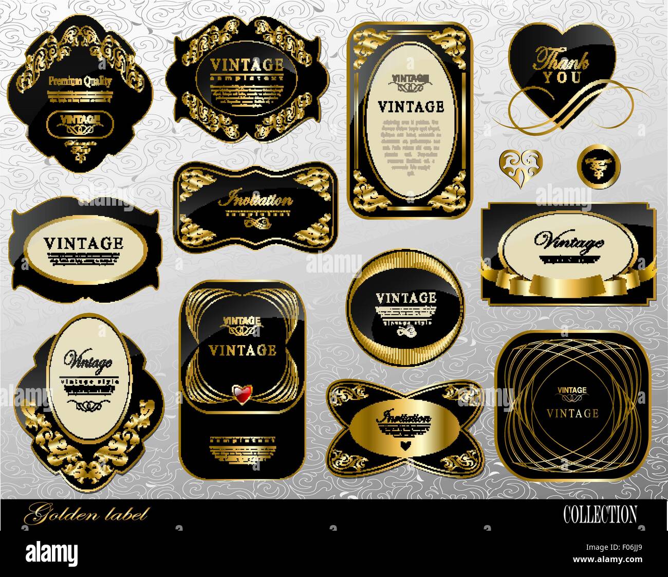 black gold labels Stock Vector Image & Art - Alamy