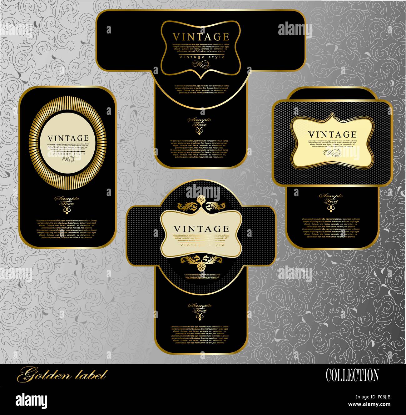 black gold labels Stock Vector Image & Art - Alamy