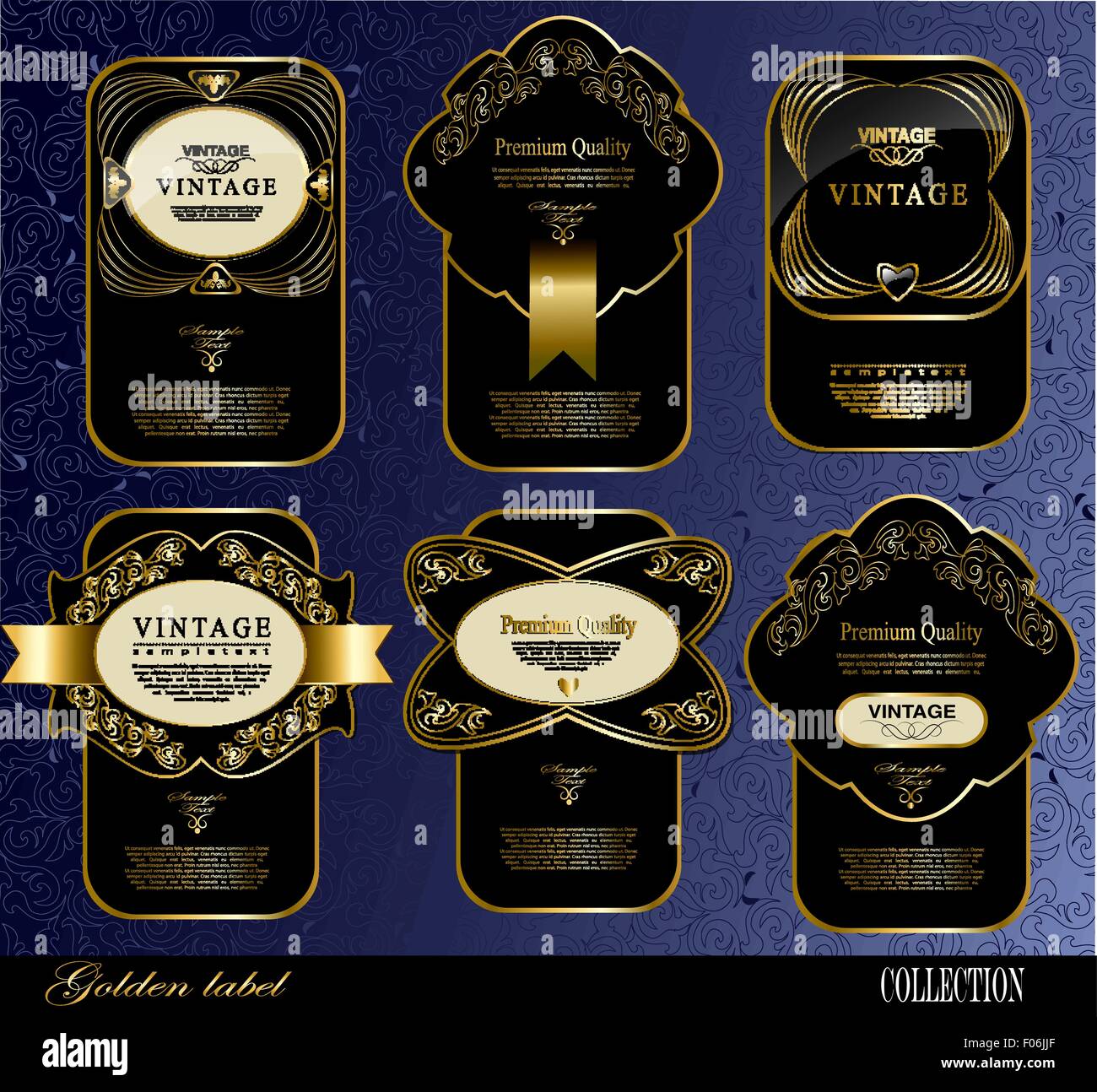 black gold labels Stock Vector Image & Art - Alamy