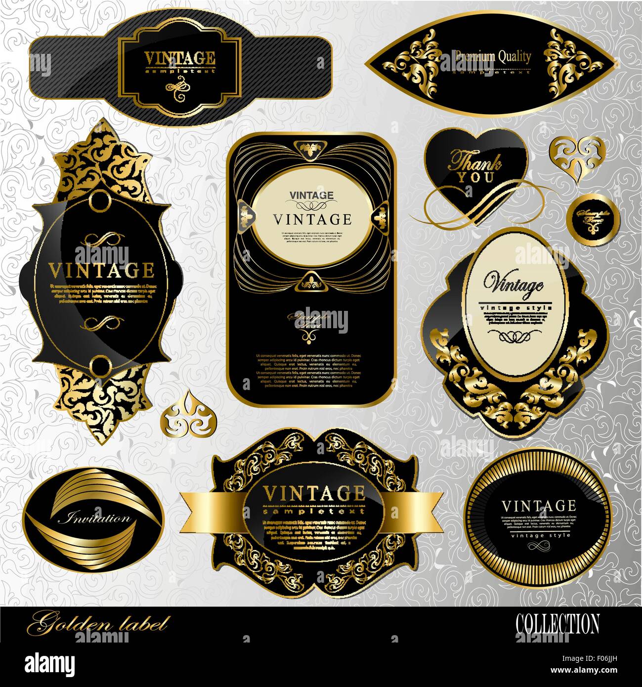 black gold labels Stock Vector Image & Art - Alamy