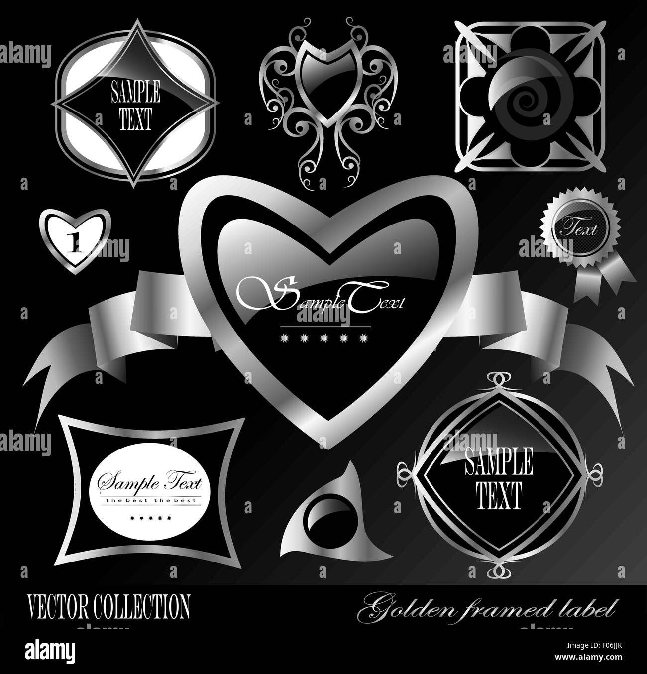 Retro black silver label Stock Vector Image & Art - Alamy