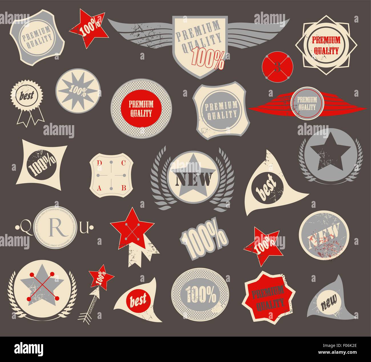Set of retro vintage labels. Vector illustration Stock Vector Image ...