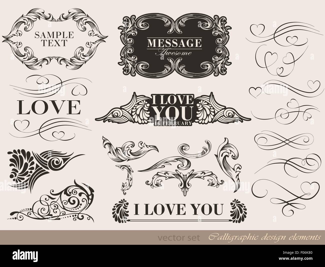 calligraphic design elements Stock Vector Image & Art - Alamy