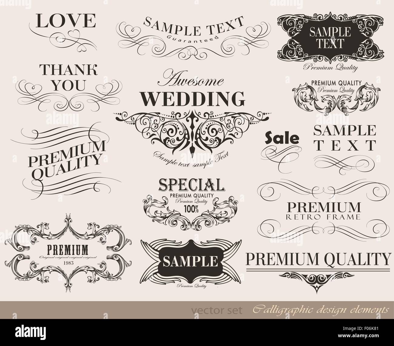 calligraphic design elements Stock Vector Image & Art - Alamy