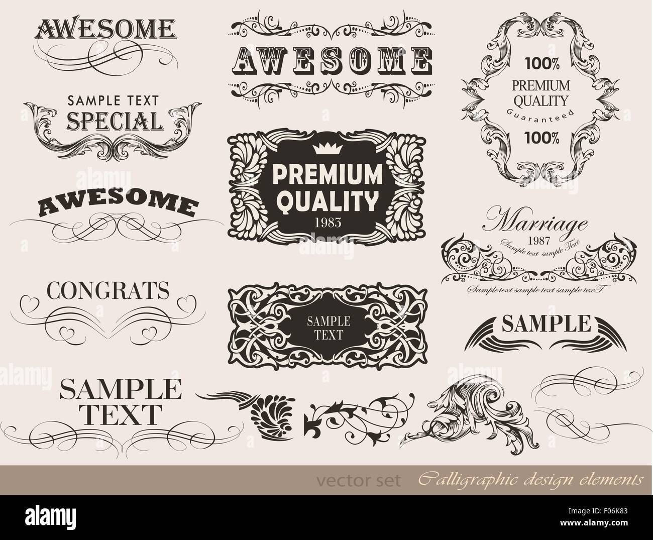 calligraphic design elements Stock Vector Image & Art - Alamy