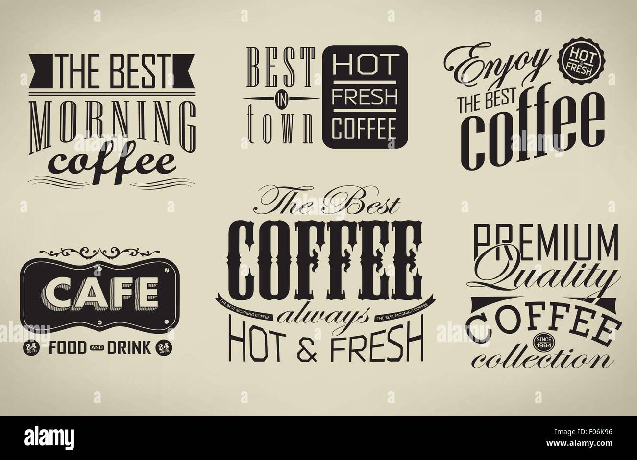 Set of coffee , cafe typographic elements Stock Vector Image & Art - Alamy