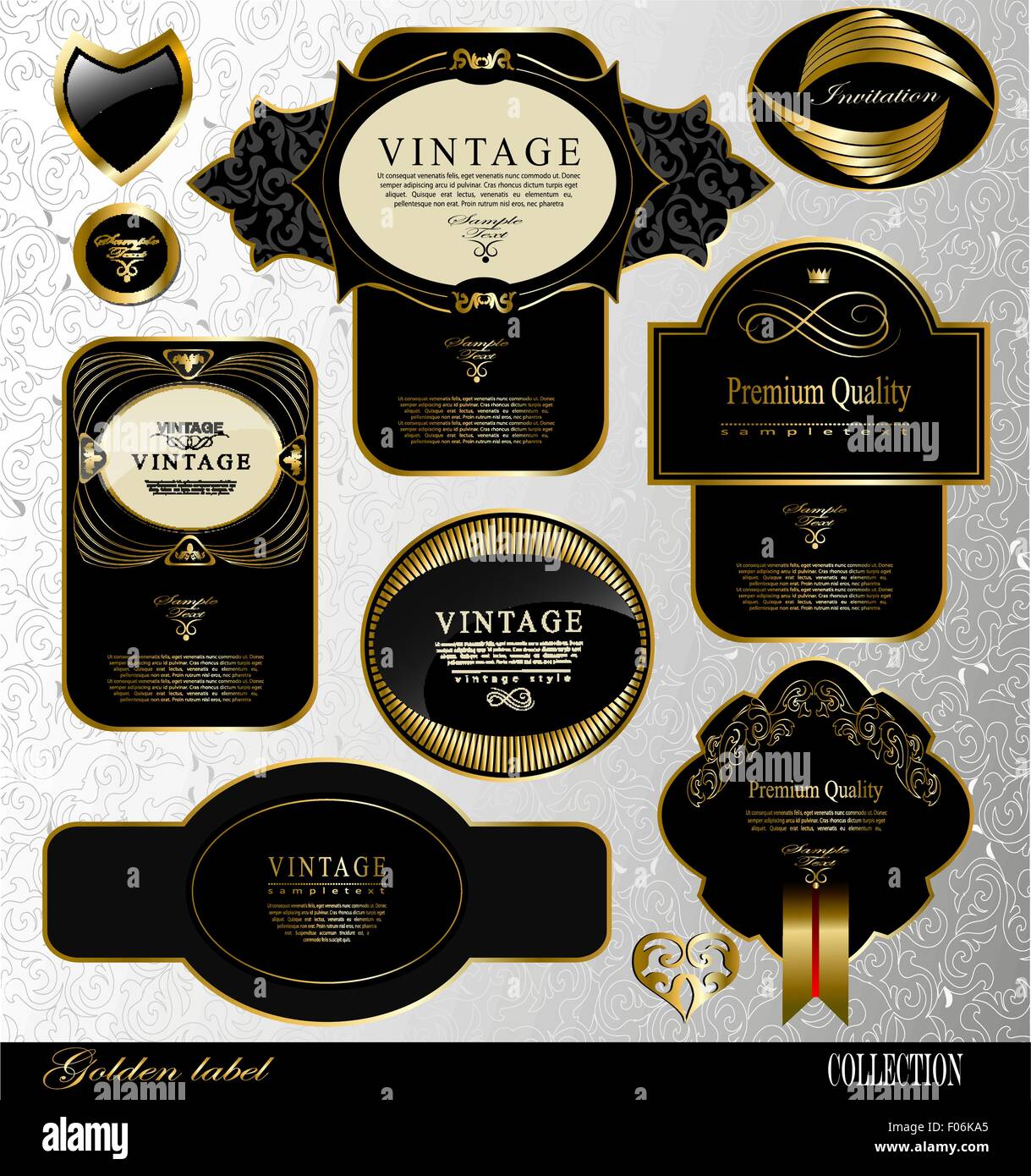 black gold labels Stock Vector Image & Art - Alamy