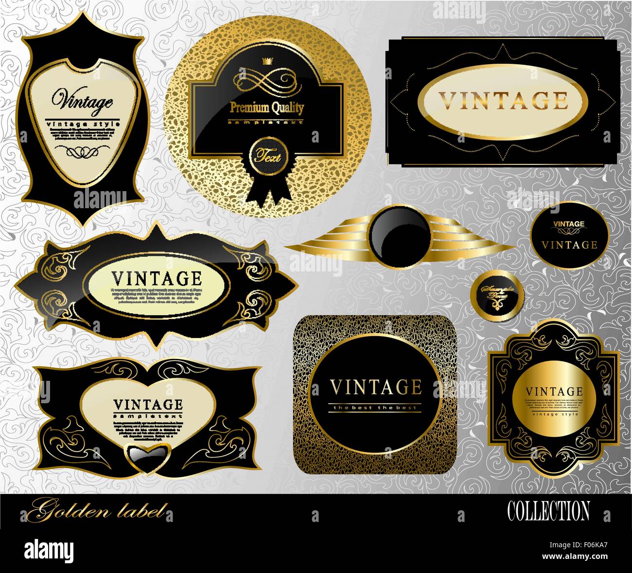 Retro vector golden label Stock Vector Image & Art - Alamy