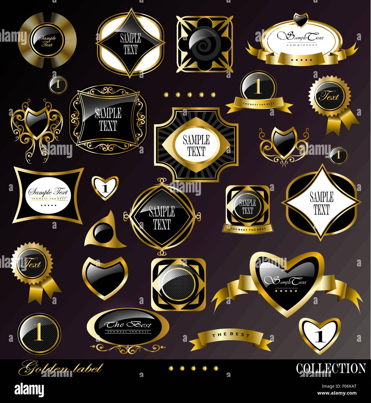 black gold labels Stock Vector Image & Art - Alamy