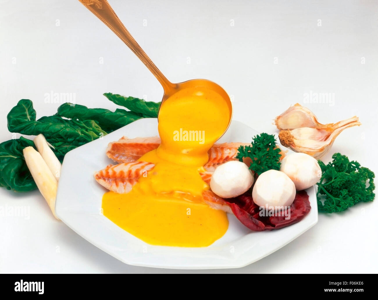 Fish meal served on plate Stock Photo - Alamy