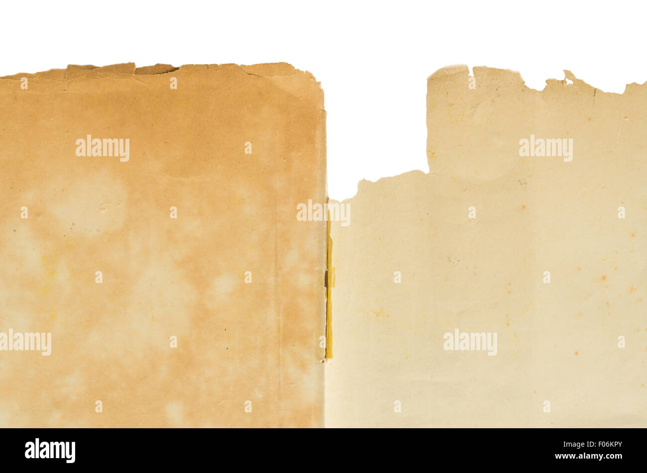Old blank paper show texture on white background Stock Photo - Alamy