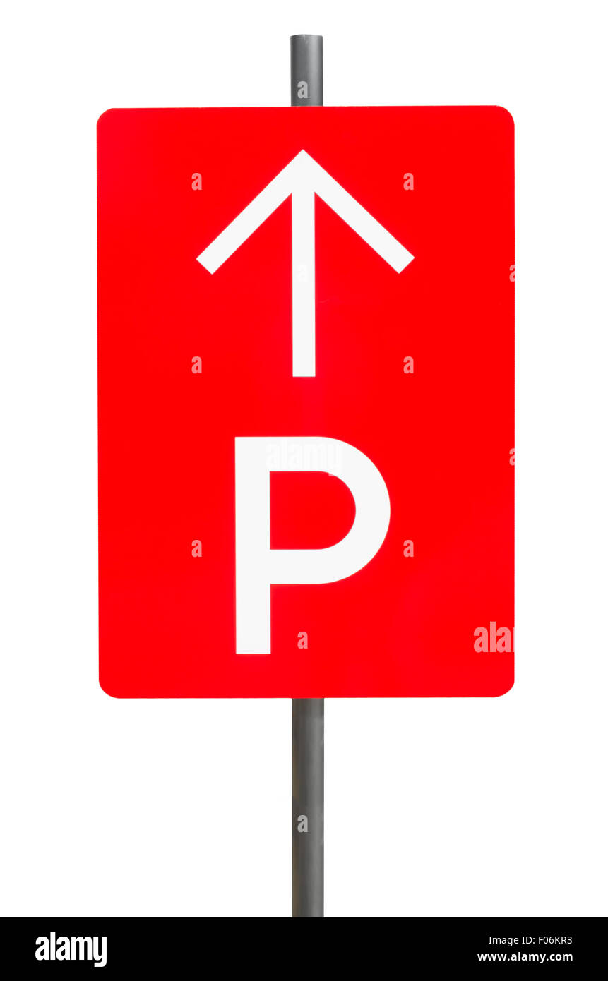 Red park sign isoleted on white with clipping path Stock Photo - Alamy