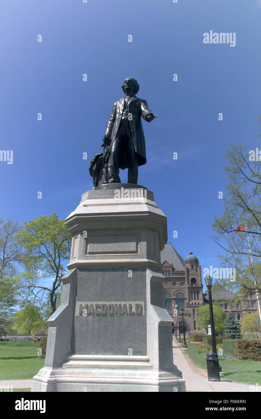 Sir John A, MacDonald's statue in Queen's Park, Toronto. One of the ...