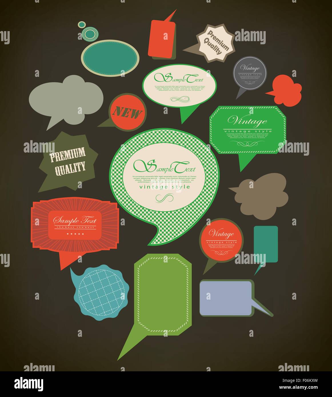 Abstract retro speech bubbles Stock Vector Image & Art - Alamy