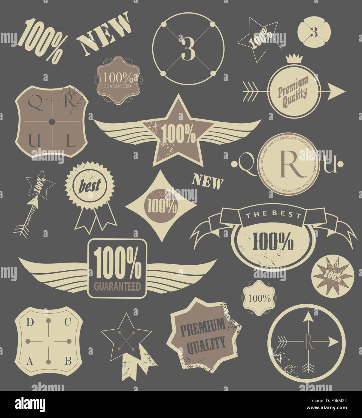 Set of retro vintage labels. Vector illustration Stock Vector Image ...