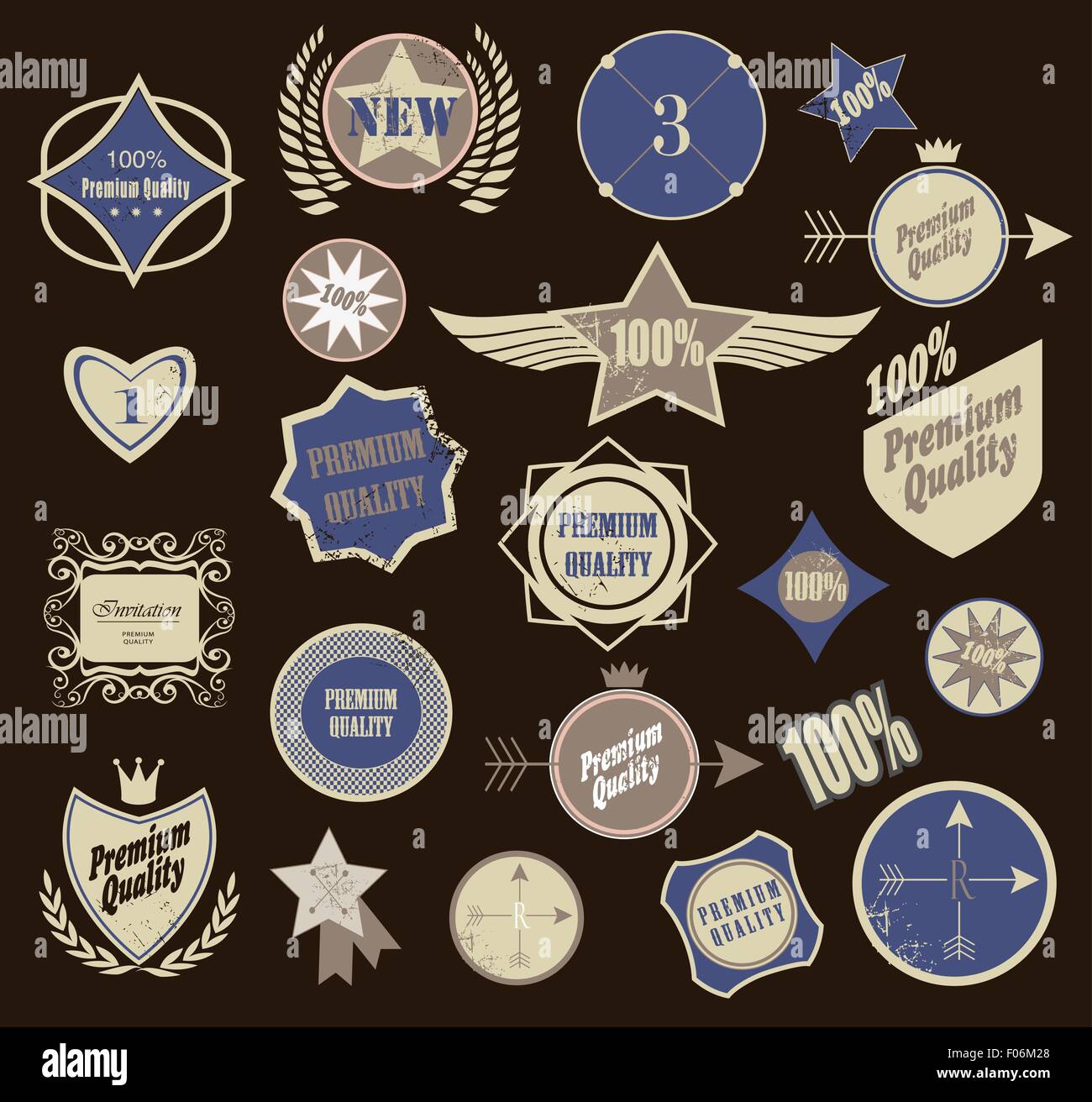 Set of retro vintage labels. Vector illustration Stock Vector Image ...