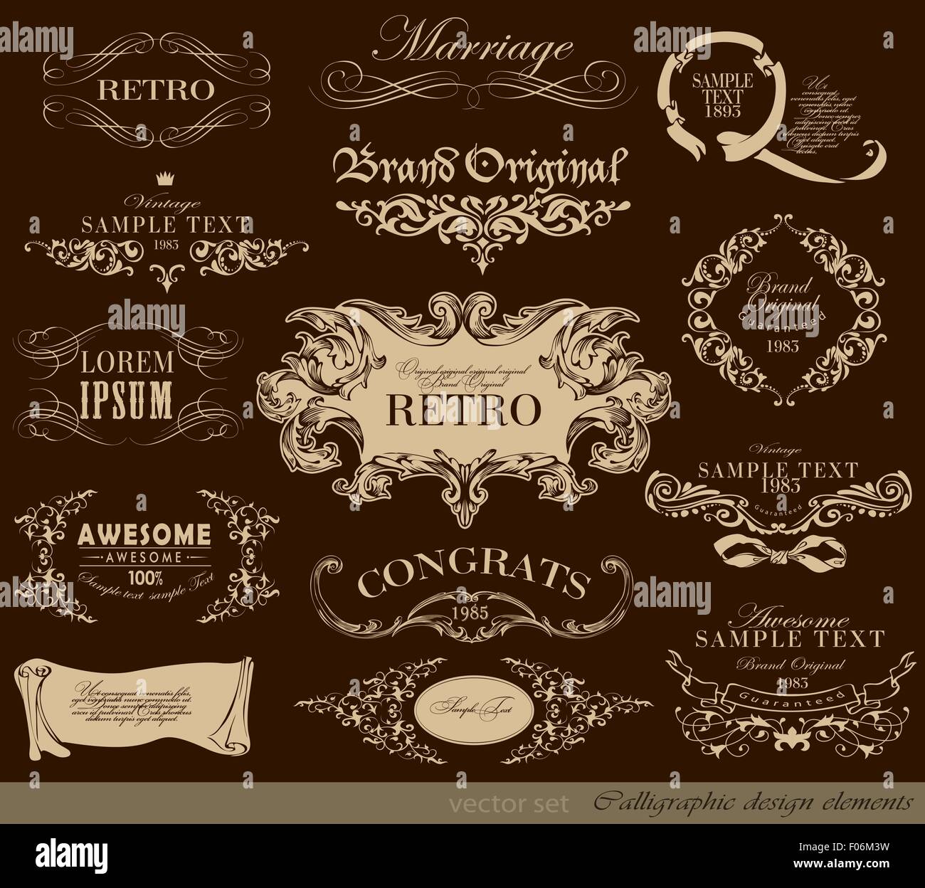 calligraphic design elements Stock Vector Image & Art - Alamy