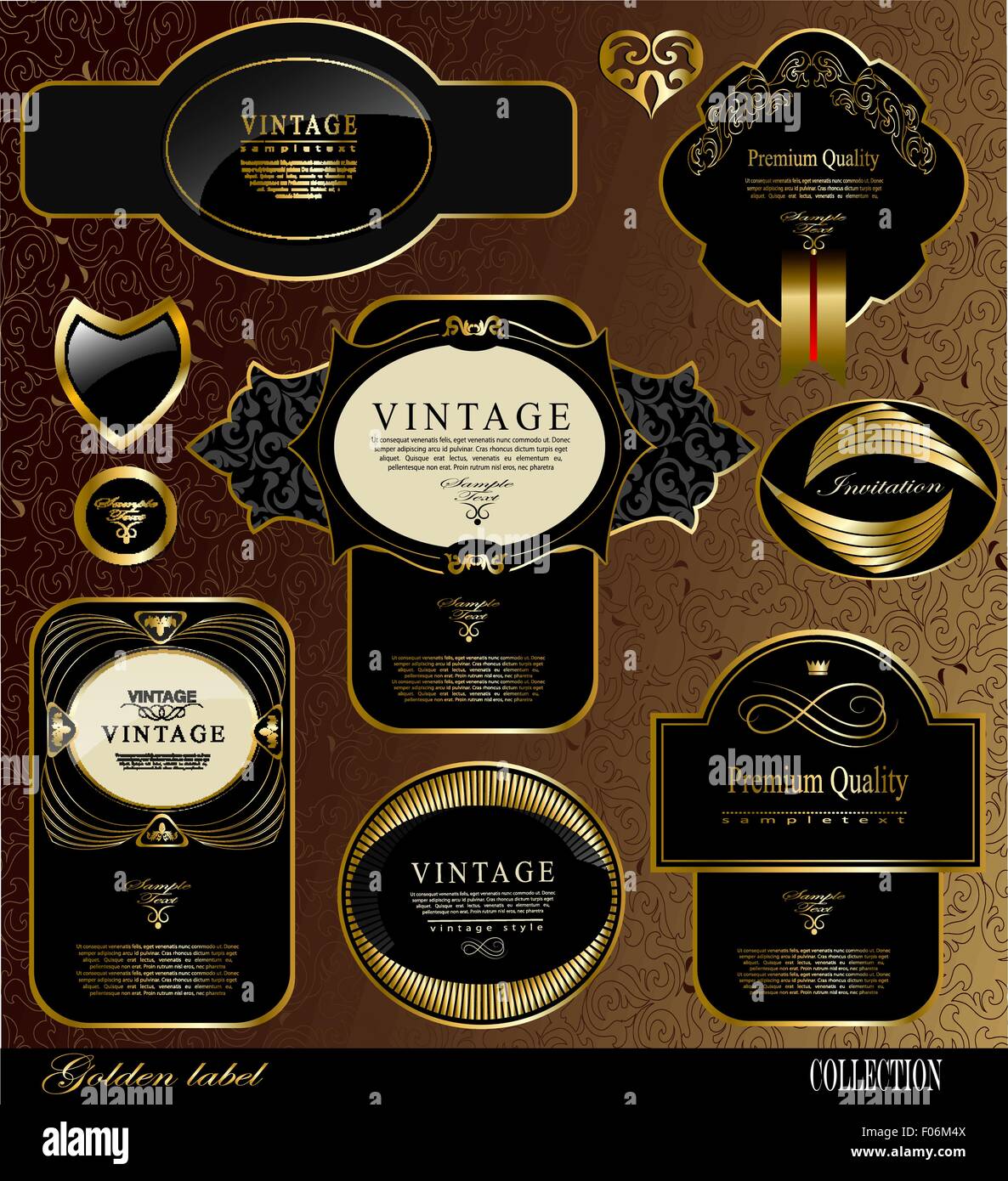 black gold labels Stock Vector Image & Art - Alamy