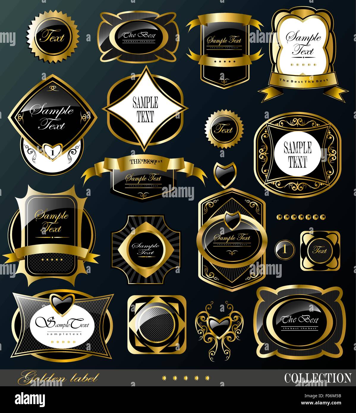 black gold labels Stock Vector Image & Art - Alamy