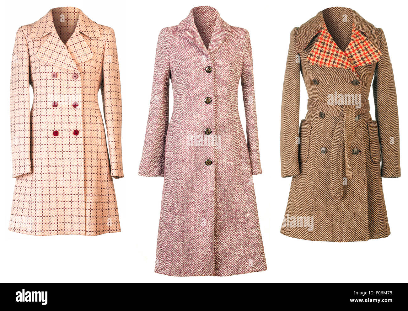 Winter coats isolated on white background Stock Photo - Alamy