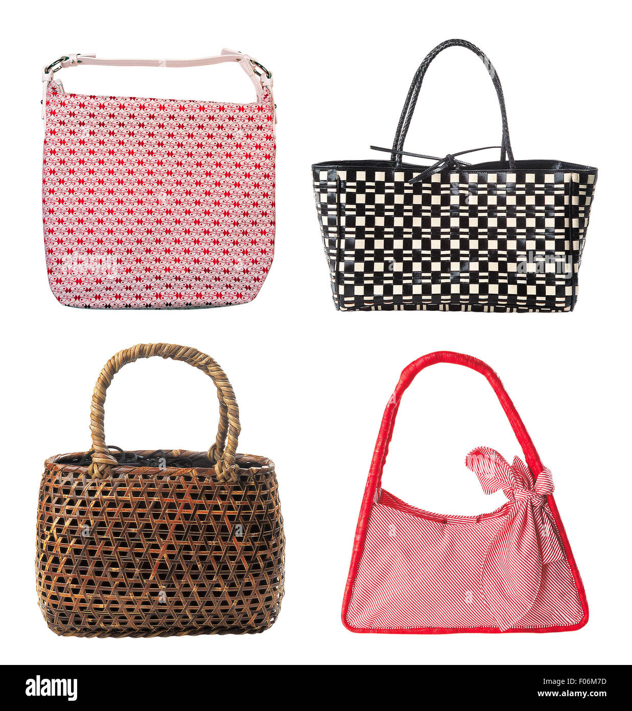 Four handbag isolated on white background Stock Photo - Alamy