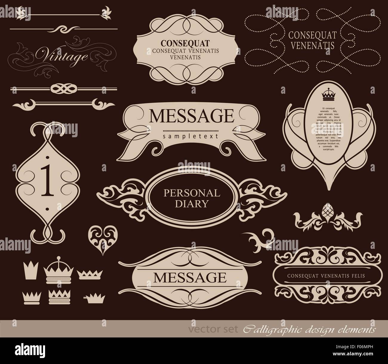 calligraphic design elements Stock Vector Image & Art - Alamy
