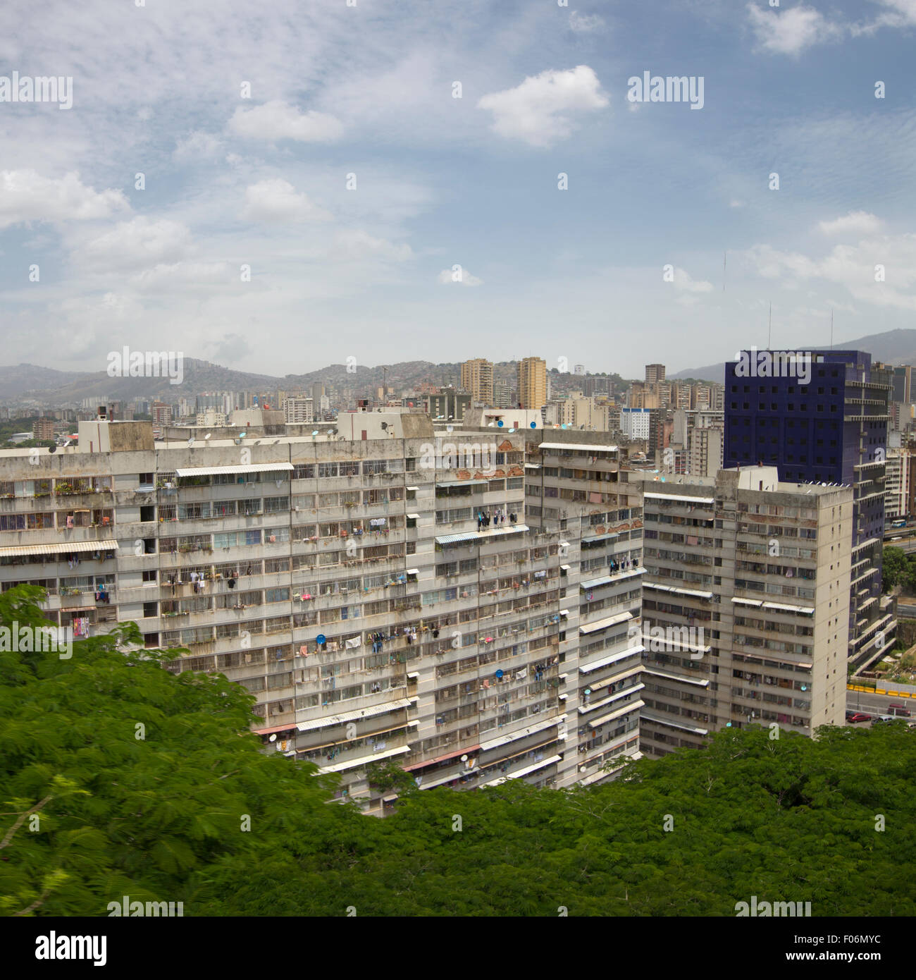 Massive residential building in downtown of Caracas. Venezuela Stock ...
