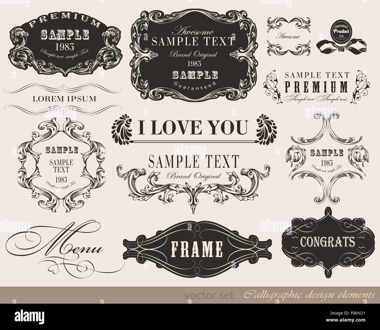 calligraphic design elements Stock Vector Image & Art - Alamy