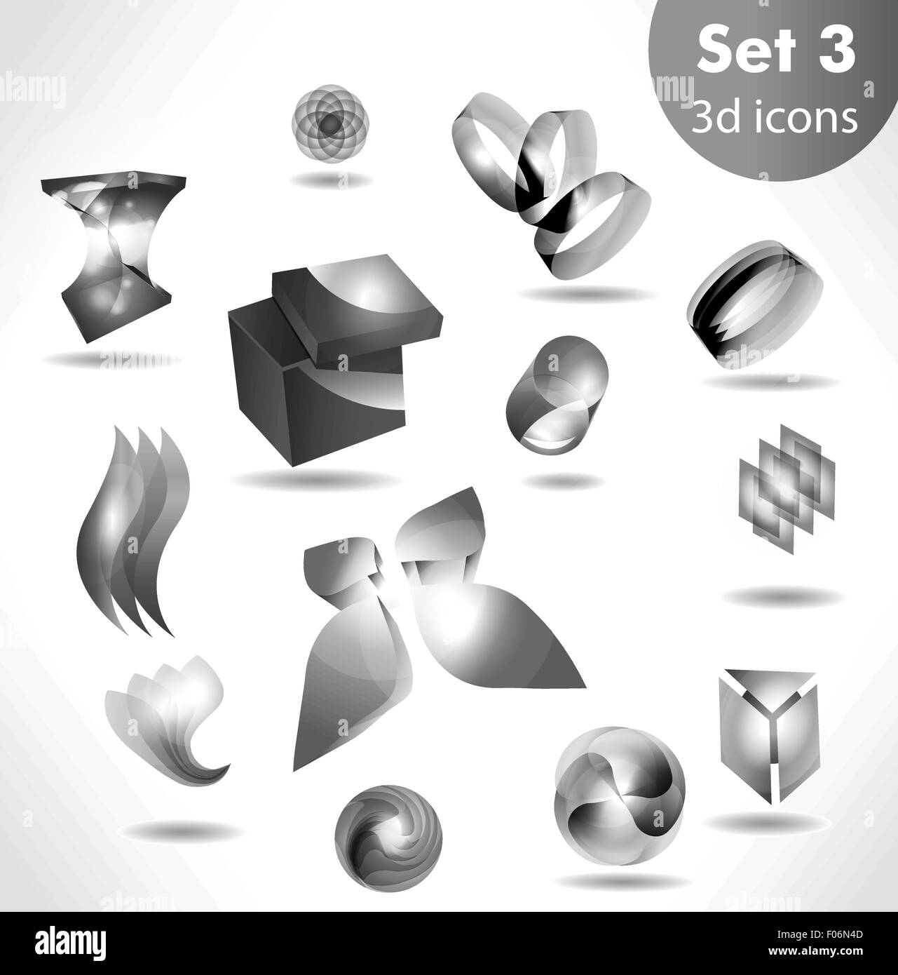 black white icon set Stock Vector Image & Art - Alamy
