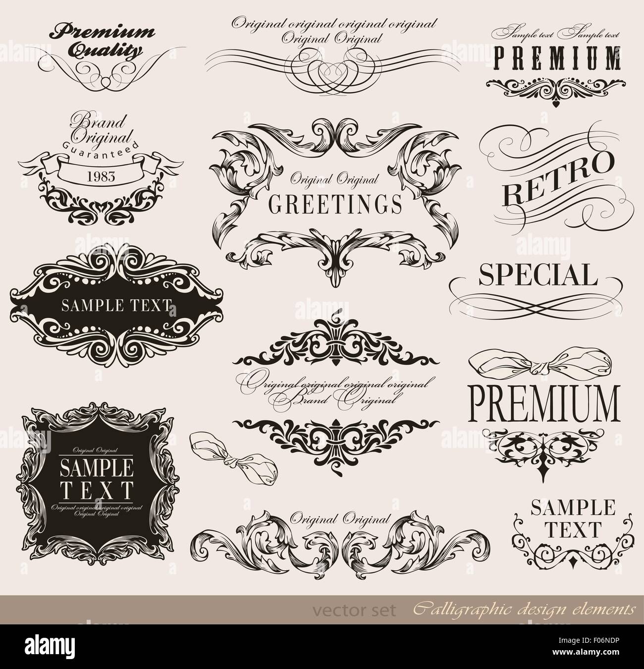 calligraphic design elements Stock Vector Image & Art - Alamy