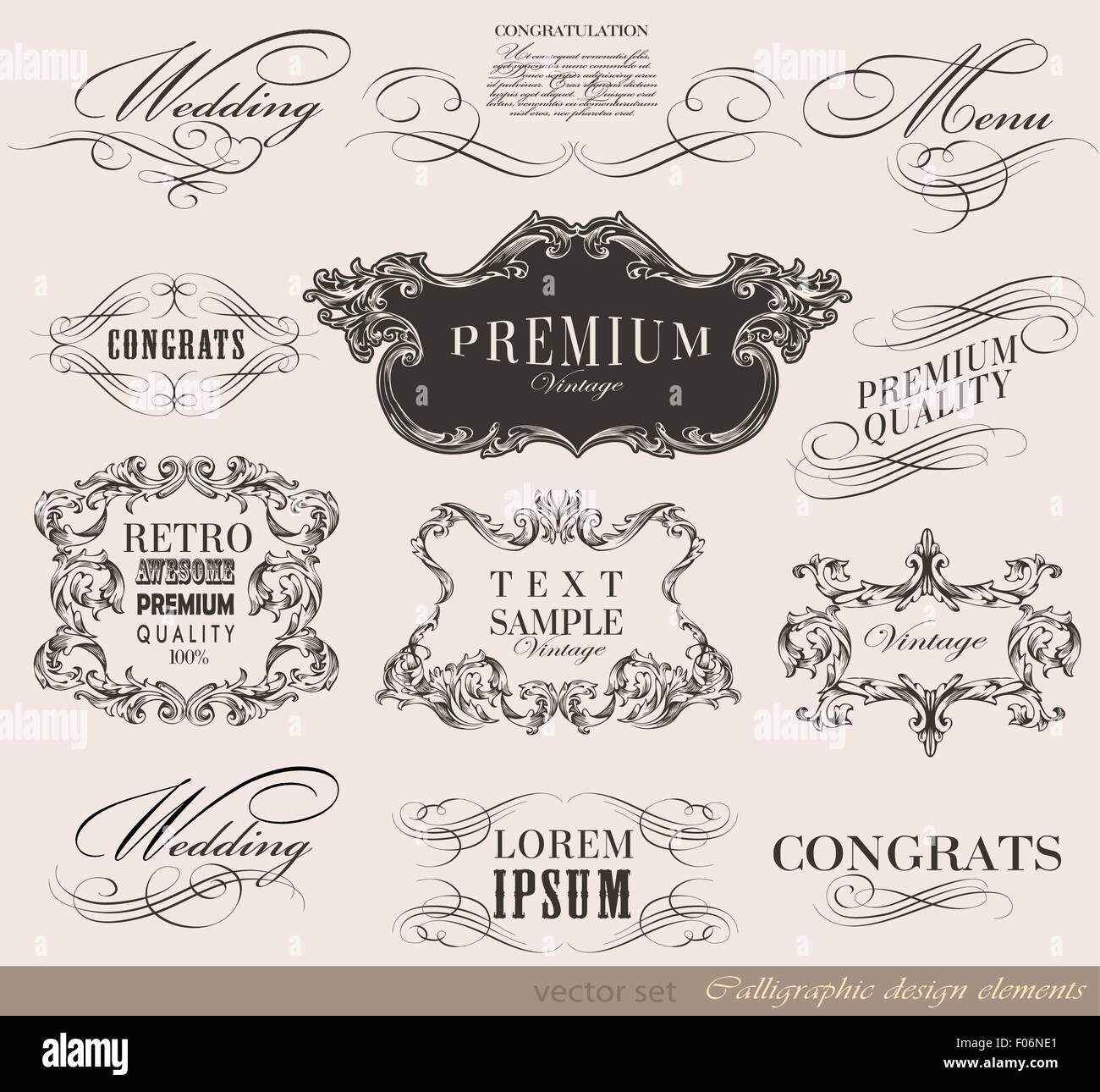 calligraphic design elements Stock Vector Image & Art - Alamy