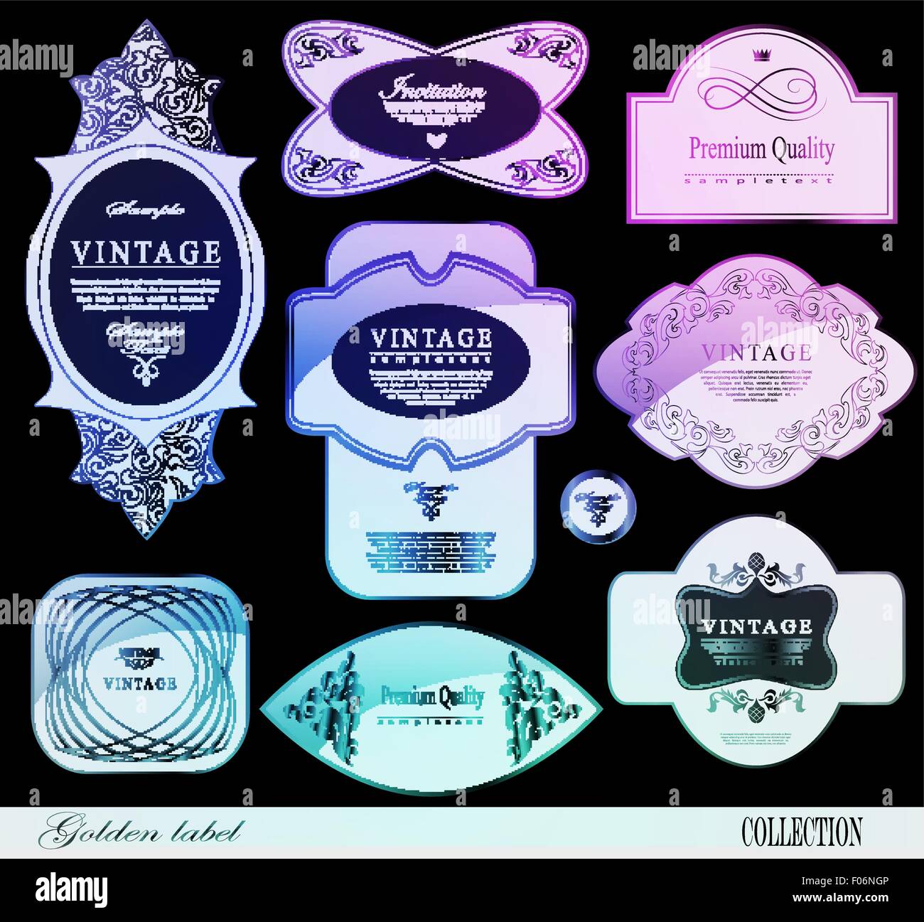 Vector collection vintage and retro labels Stock Vector Image & Art - Alamy