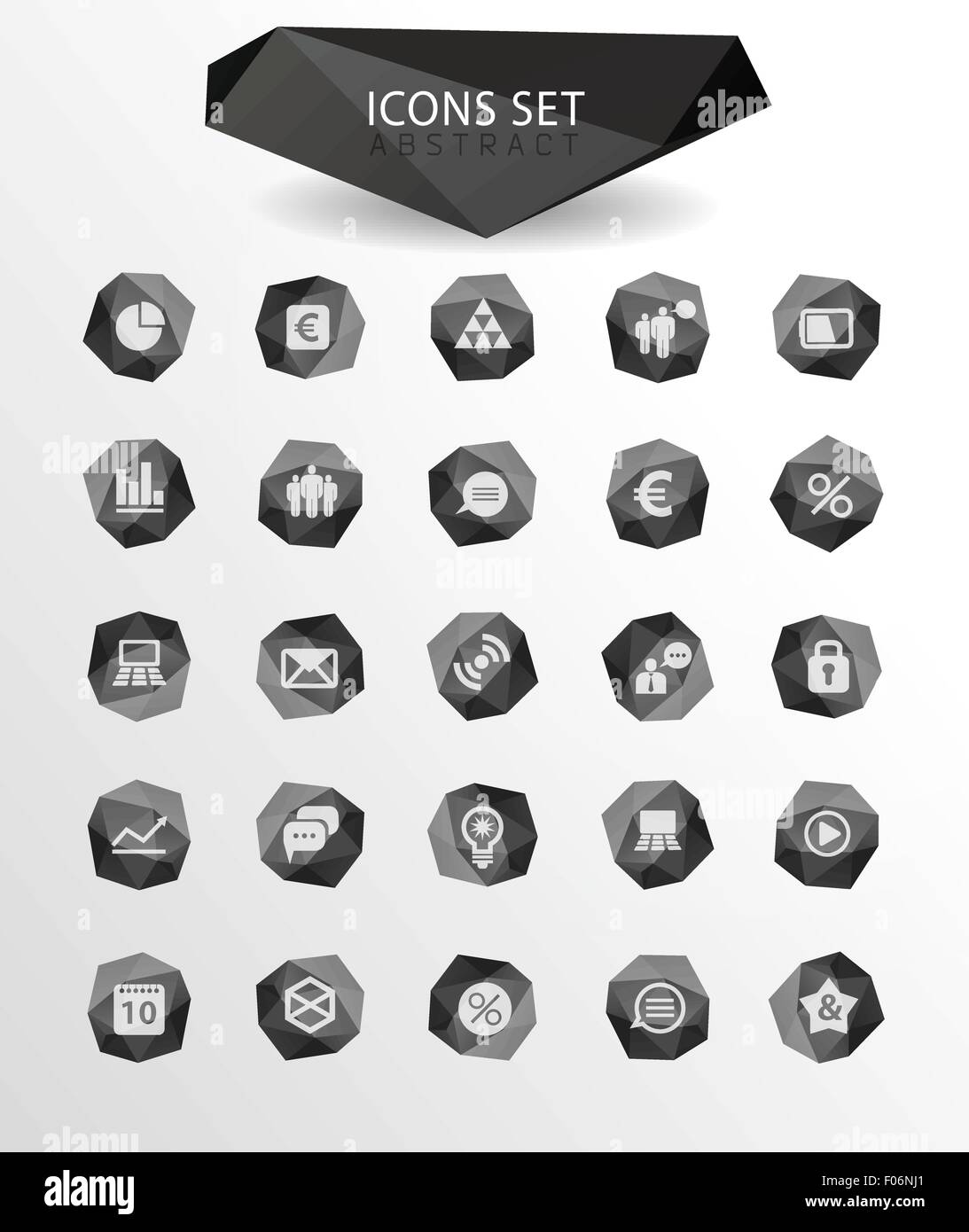 Vector polygonal modern icons Stock Vector Image & Art - Alamy