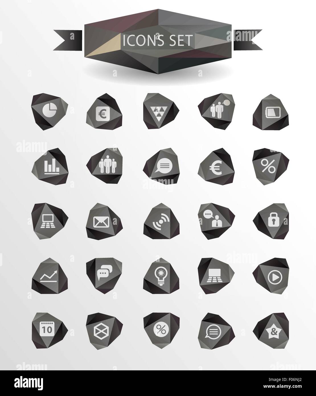 Vector polygonal modern icons Stock Vector Image & Art - Alamy