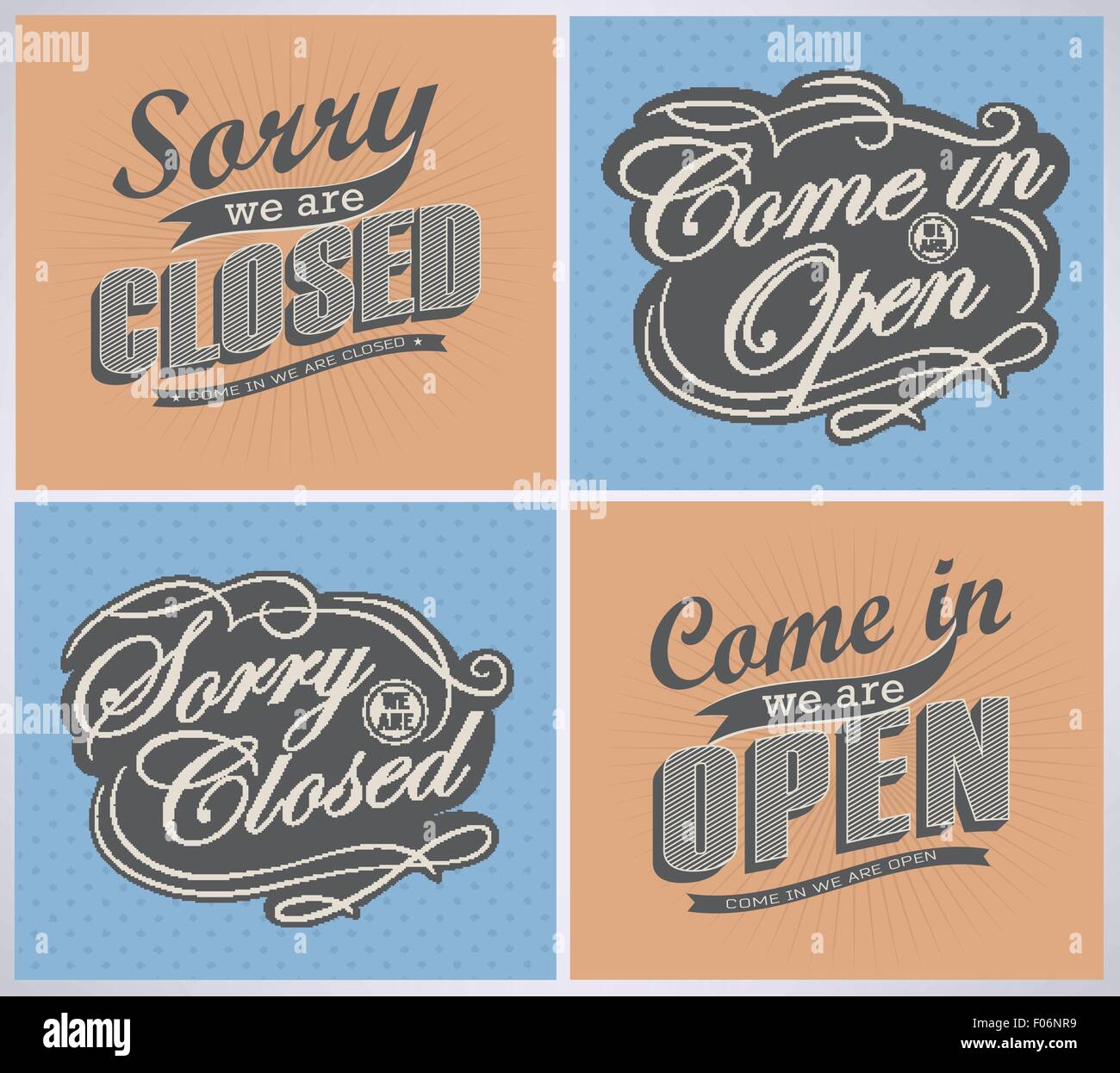Open and Closed Vintage retro signs Stock Vector Image & Art - Alamy