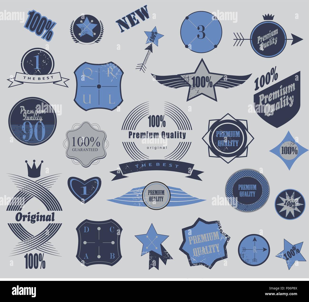 Set of retro vintage labels. Vector illustration Stock Vector Image ...