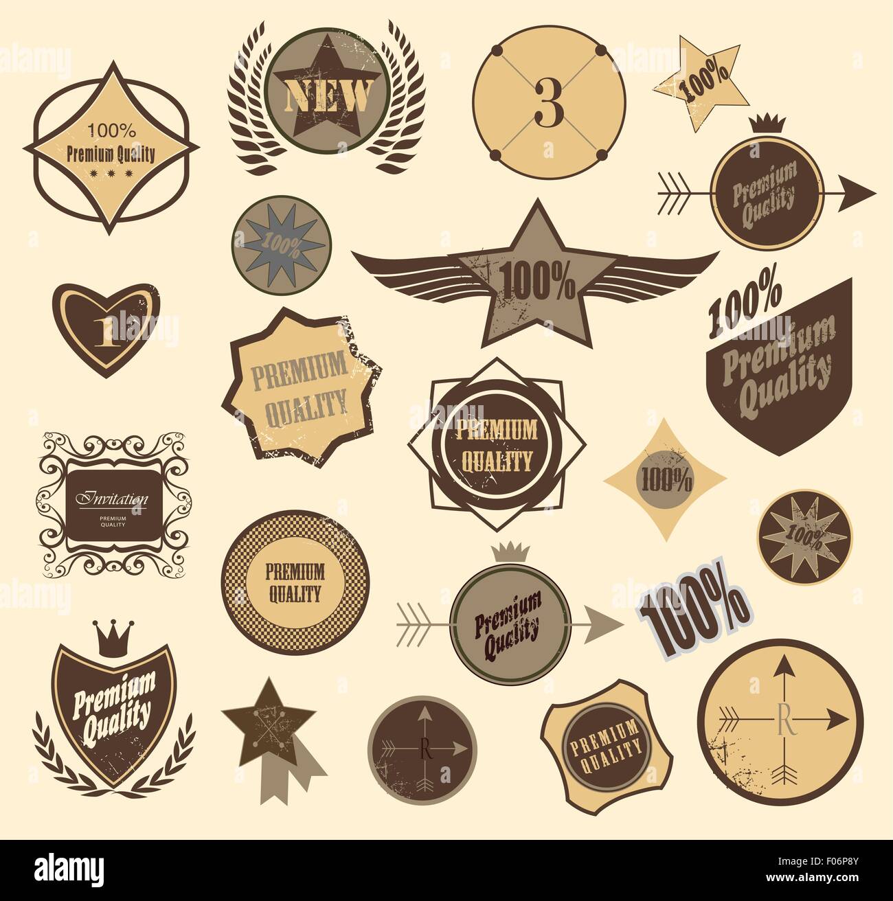 Set of retro vintage labels. Vector illustration Stock Vector Image ...