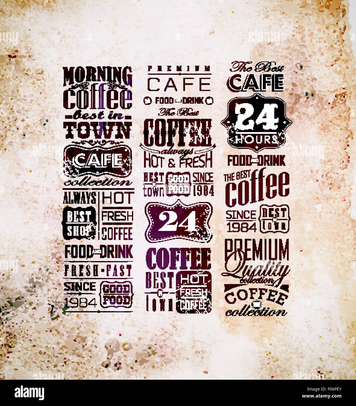 Set Of Vintage Retro Coffee Stock Vector Image & Art - Alamy