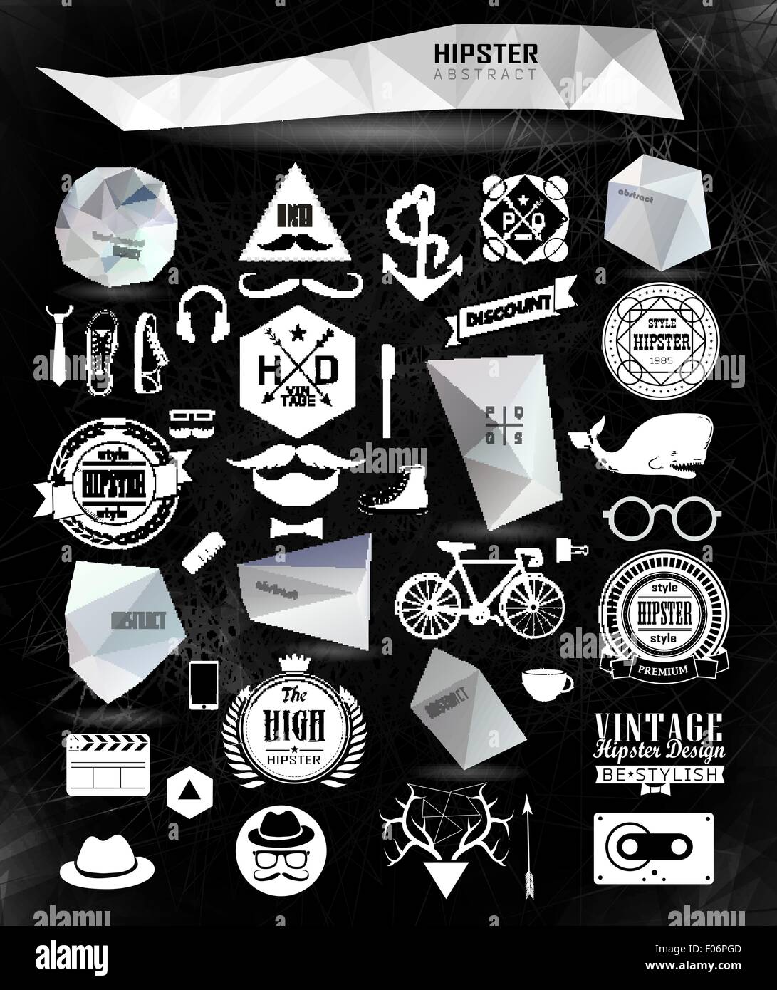 Hipster style elements and icons Stock Vector Image & Art - Alamy