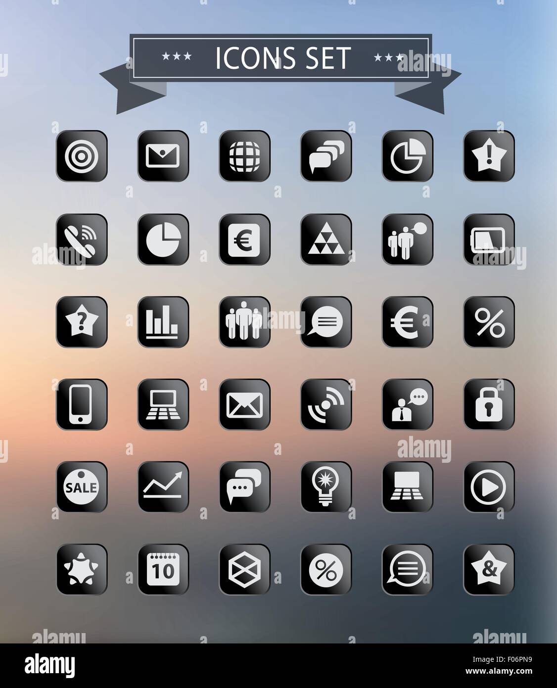 Set of web plat icons on blur Stock Vector Image & Art - Alamy