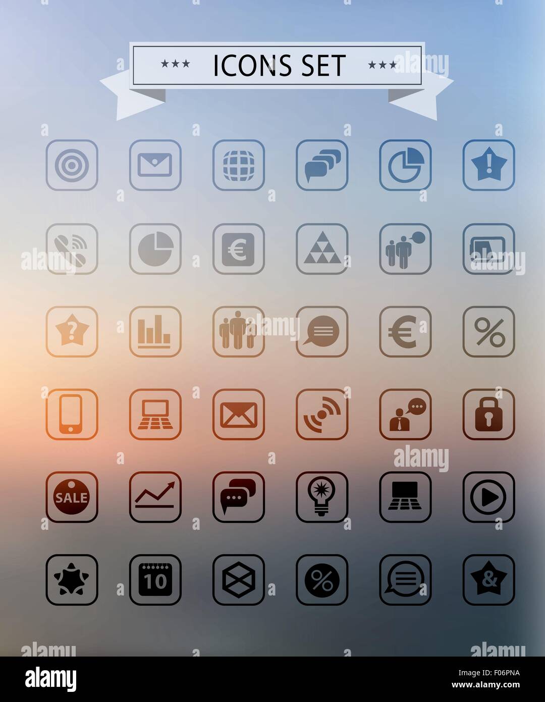 Set of web plat icons on blur Stock Vector Image & Art - Alamy