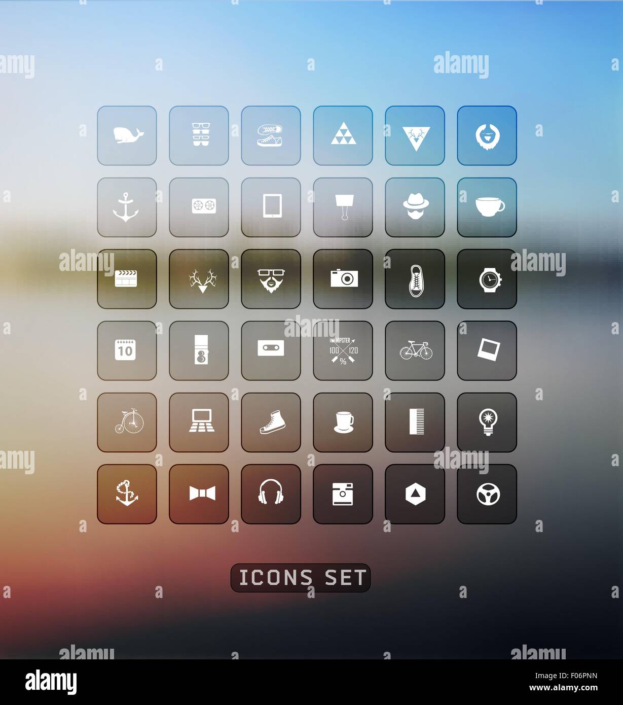 Set of web plat icons on blur Stock Vector Image & Art - Alamy