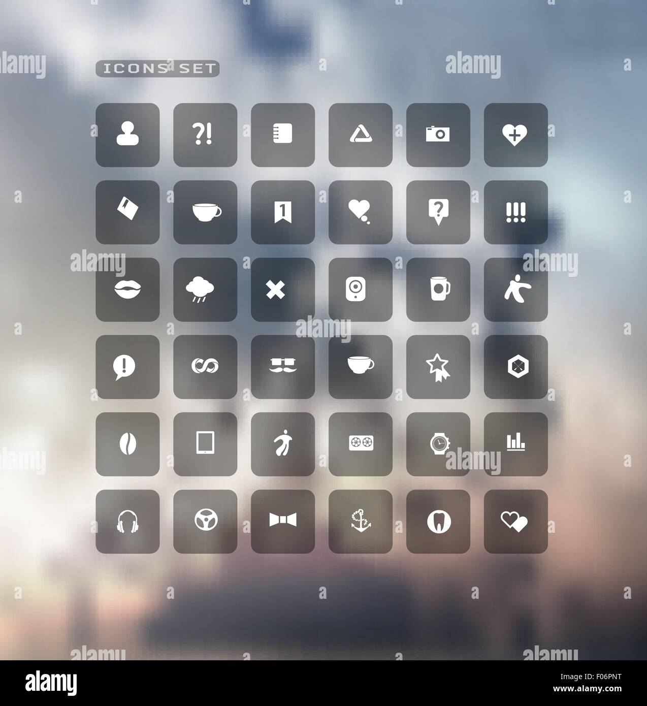 Set of web plat icons on blur Stock Vector Image & Art - Alamy