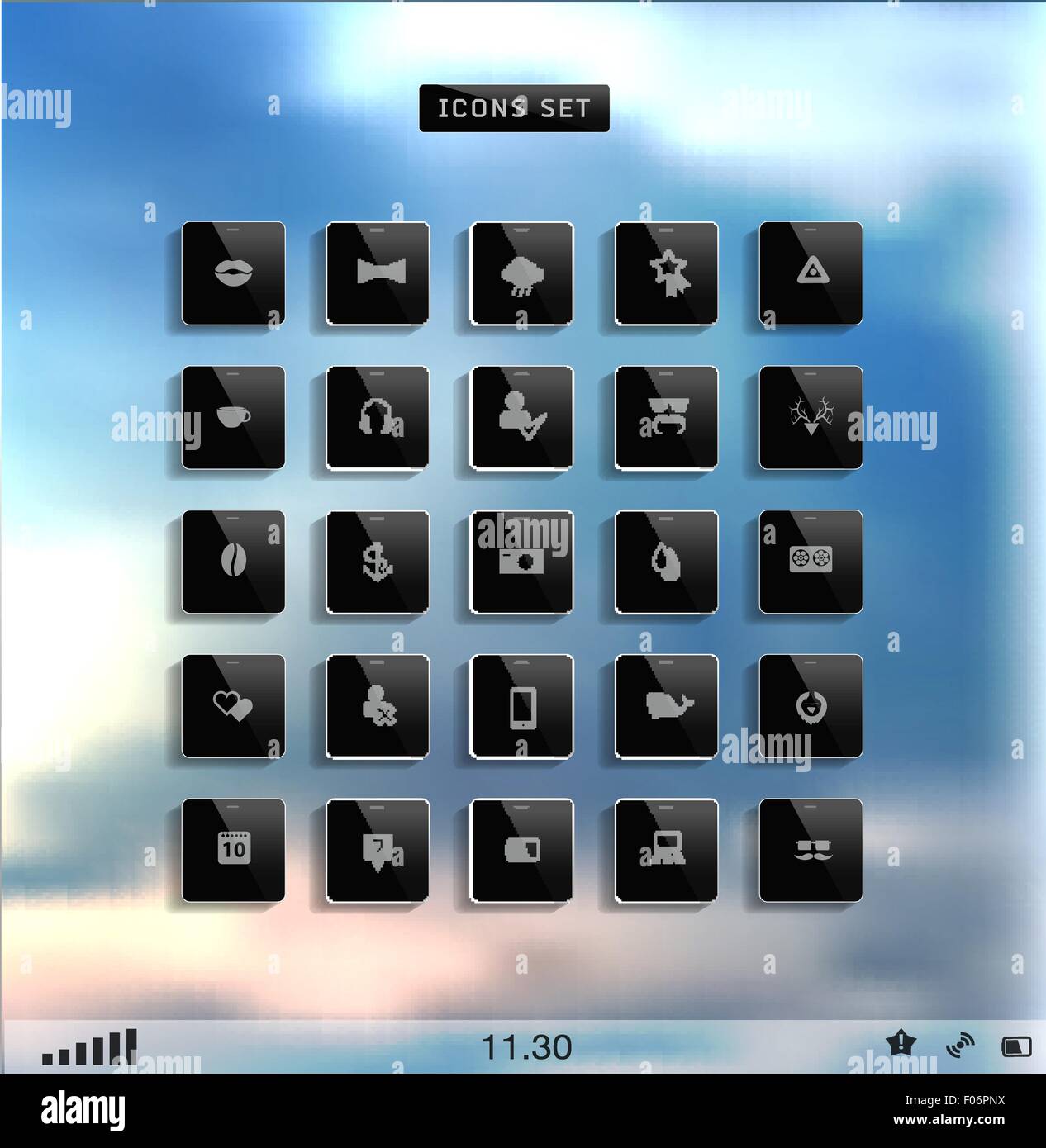 Set of web plat icons on blur Stock Vector Image & Art - Alamy