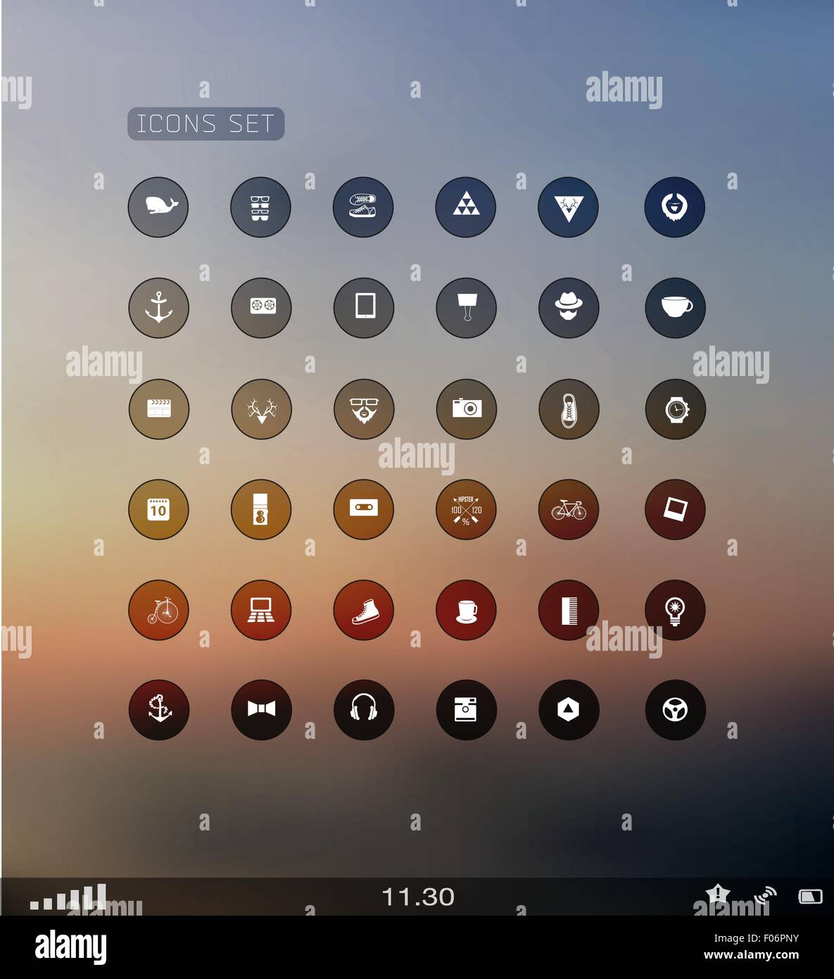 Set of web plat icons on blur Stock Vector Image & Art - Alamy